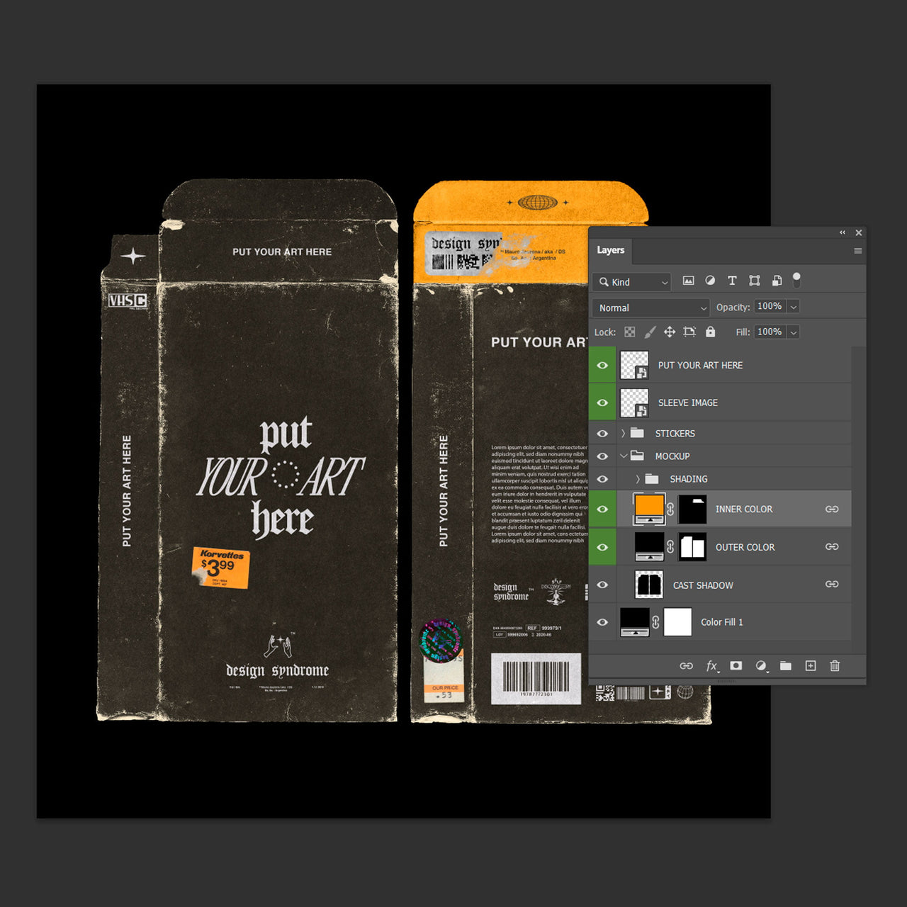 Distressed VHS Sleeve Mockup – design syndrome