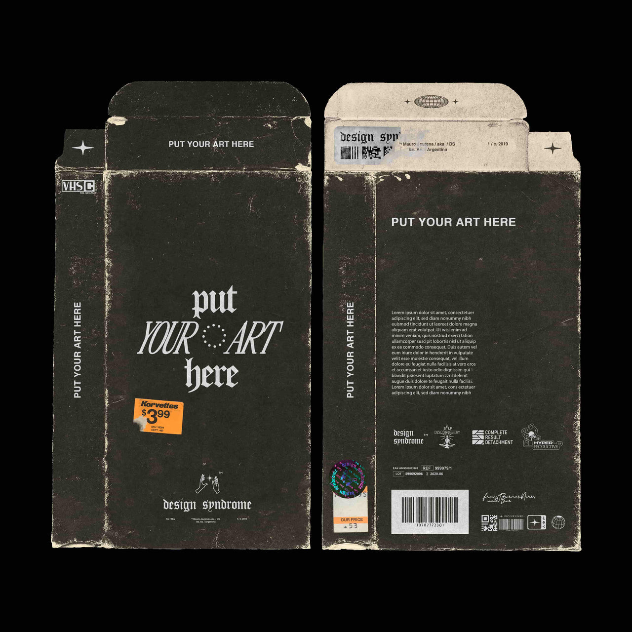 Distressed VHS Sleeve Mockup – design syndrome