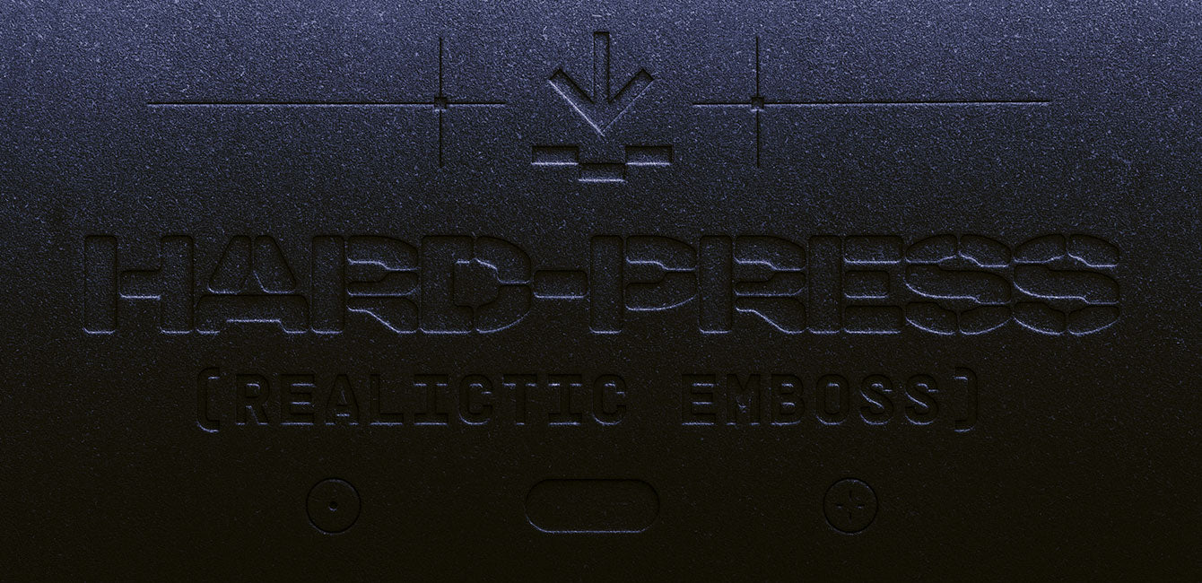 Hard-Press Realistic Emboss Effect Suite. – design syndrome